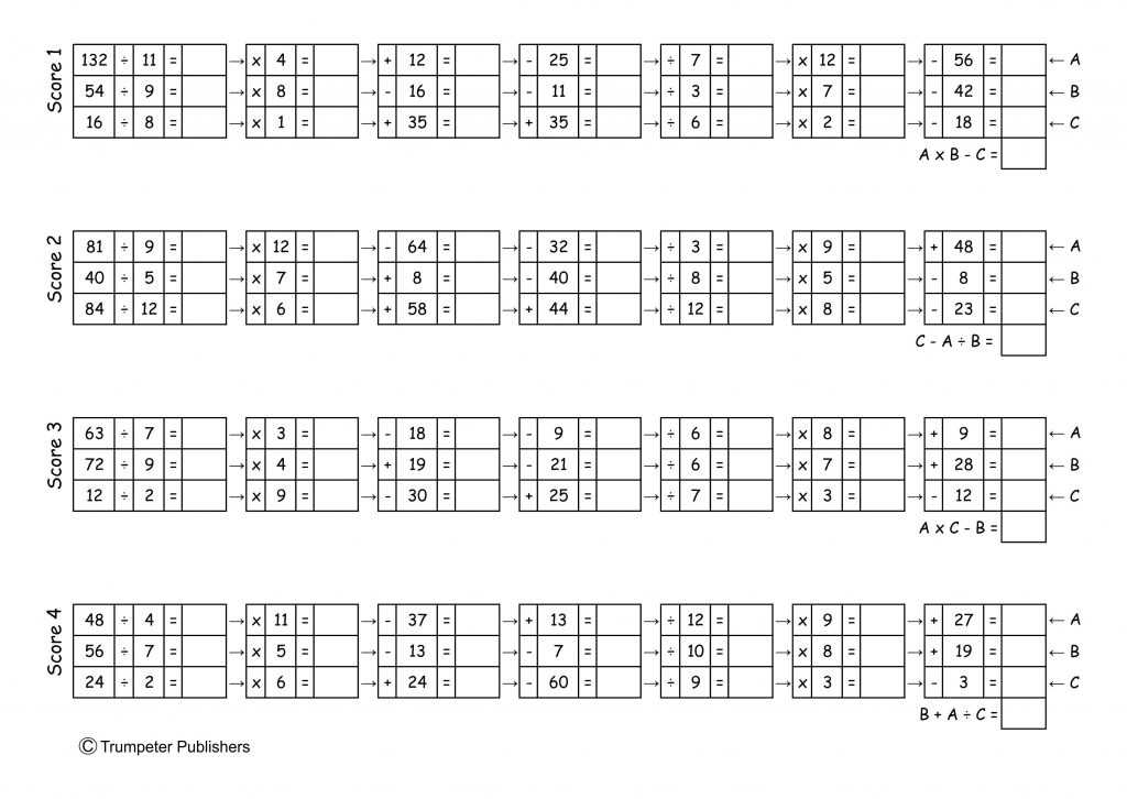 Score! Mental Maths Activity Workbook 6 - trumpeterpublishers